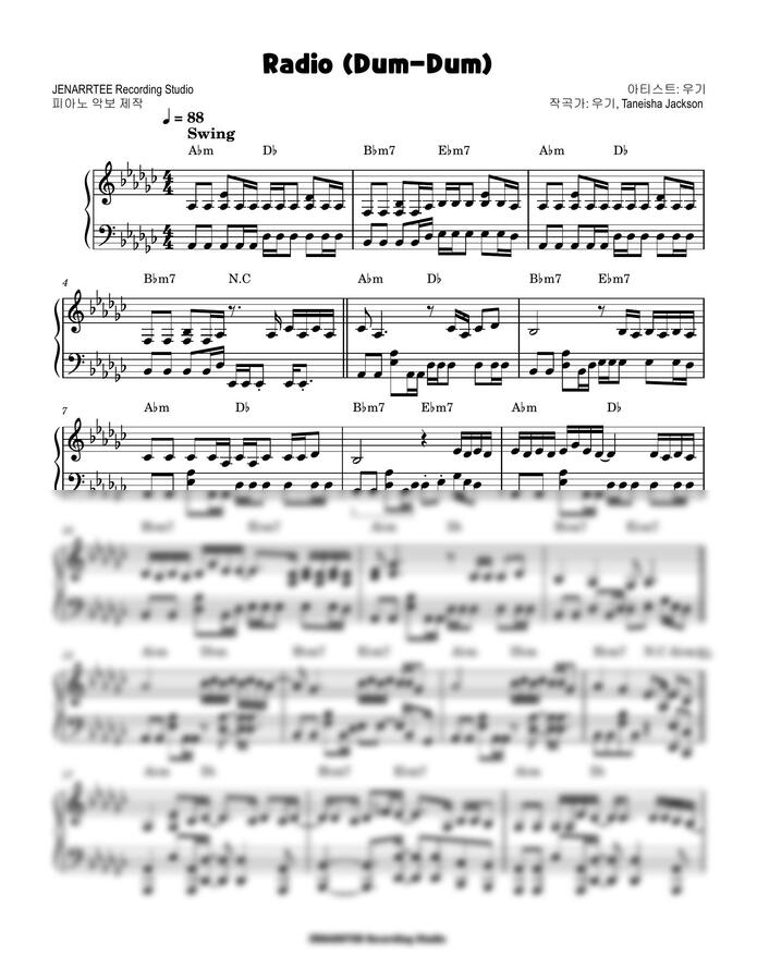 악보 > Yuqi (우기) - Radio (Dum-Dum) | JENARRTEE Recording Studio