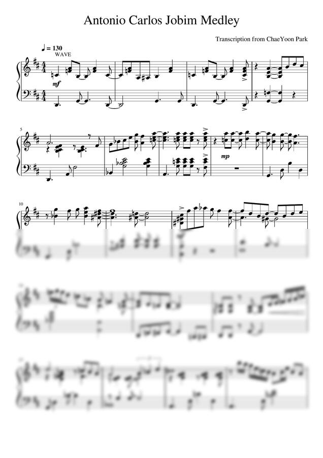 악보 > A.C Jobim (조빔) - 메들리 (Medley) by 아티스츠카드