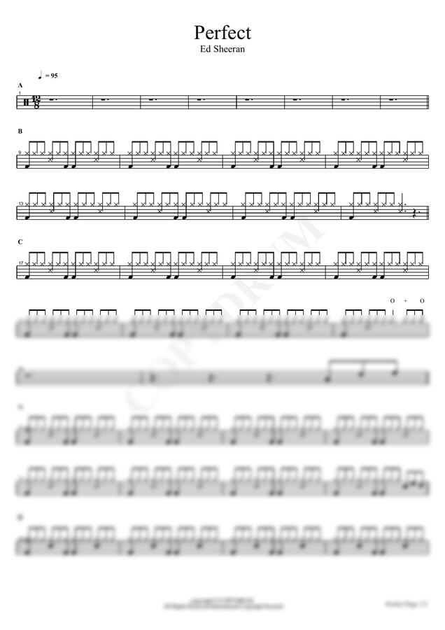 악보 > Ed Sheeran - Perfect by COPYDRUM