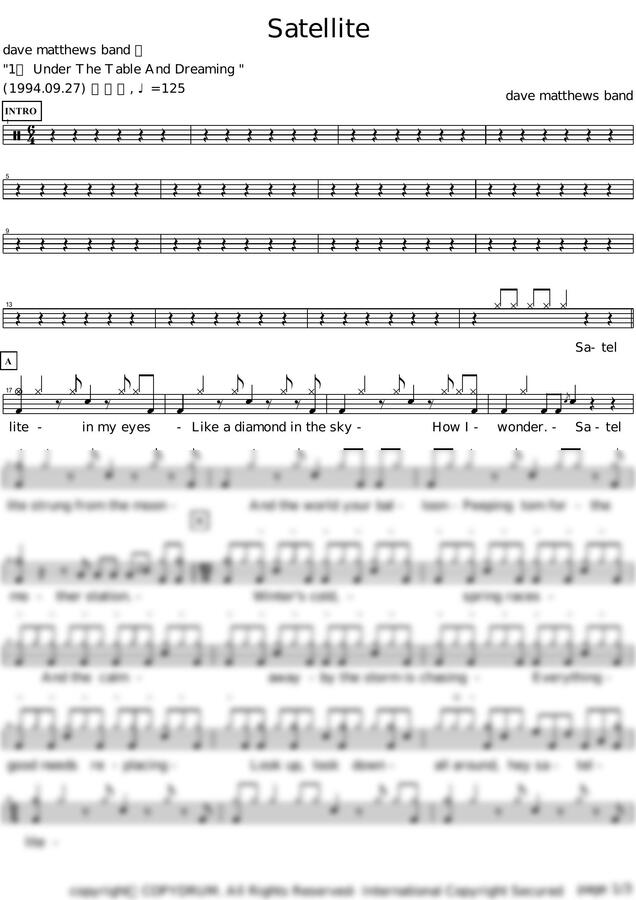 악보 > dave matthews band - Satellite by 카피드럼