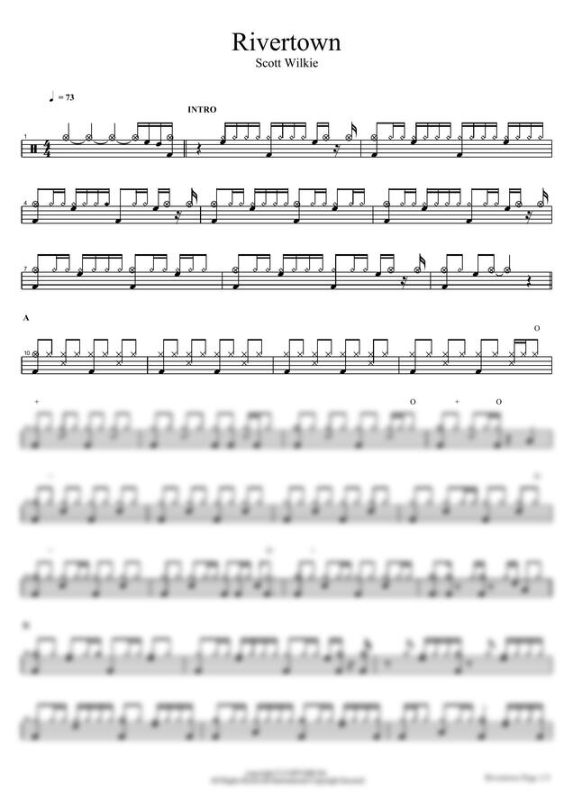 악보 > Scott Wilkie - Rivertown by COPYDRUM