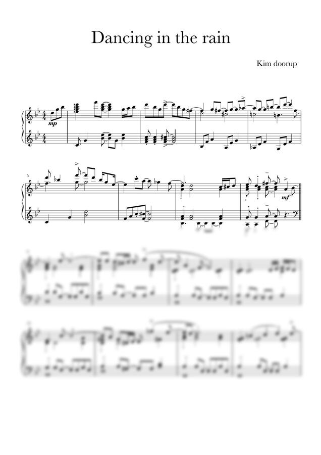 악보 > 김두릅 - Dancing in the rain by 김두릅