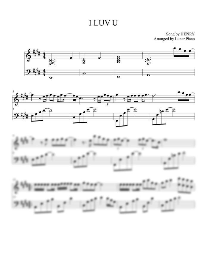 악보 > 헨리 (HENRY) - I LUV U by Lunar Piano 루나피아노