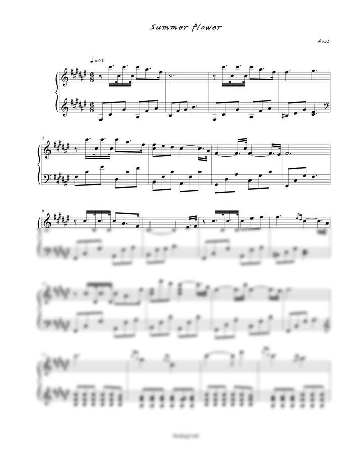 악보 > Aost - 여름 꽃 (힐링 BGM)