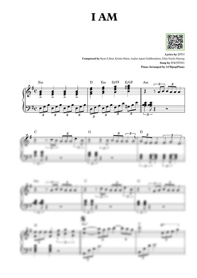 악보 > 아이브 - I AM