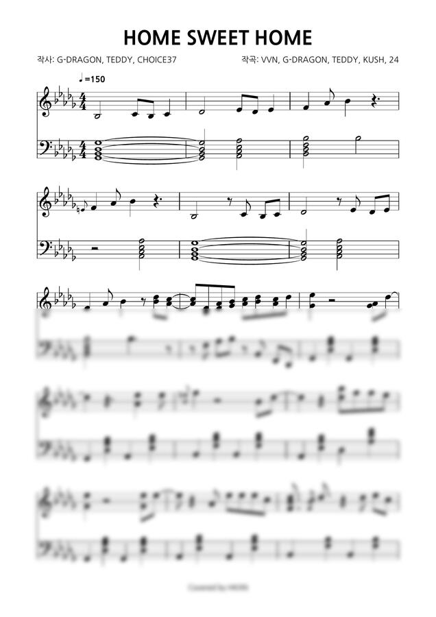 악보 > G-DRAGON - HOME SWEET HOME by HKXN