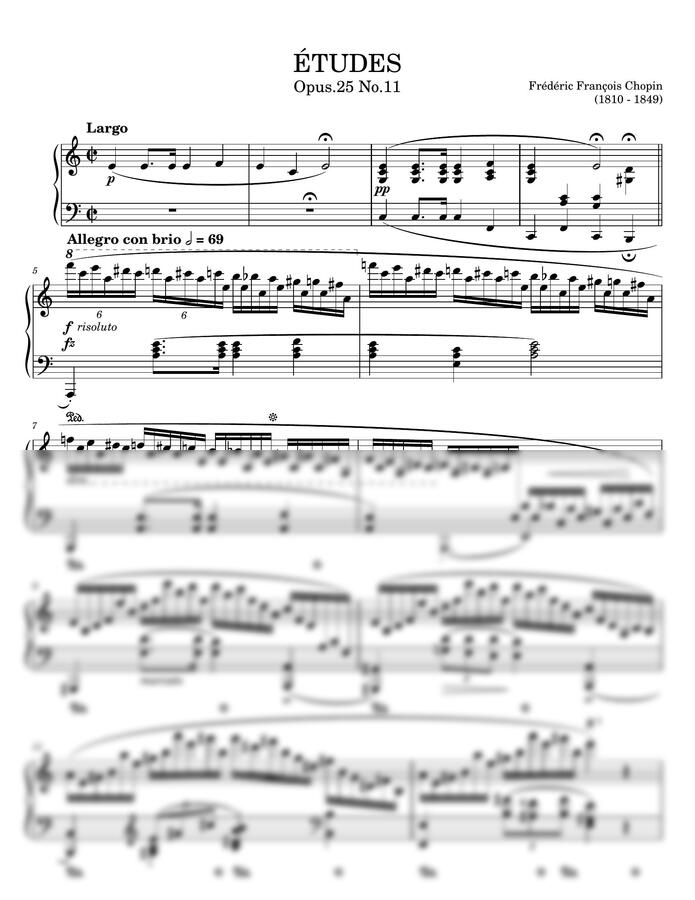 악보 > Frédéric François Chopin - Etude Op.25 No.11
