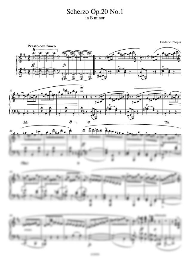 악보 > F. Chopin (쇼팽) - Scherzo Op.20 No.1 (스케르초 1번) by JUNPIN