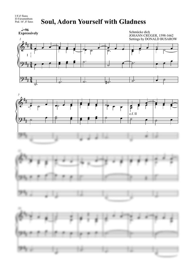 악보 > JOHANN CRÜGER-요한 크뤼거 - Soul, Adorn Yourself with Gladness-오르간 전주곡 ...