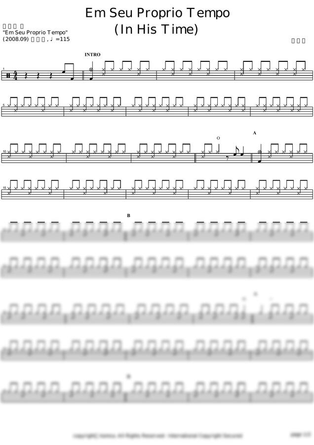 악보 > 손성제 - Em Seu Proprio Tempo (In His Time) | 카피드럼