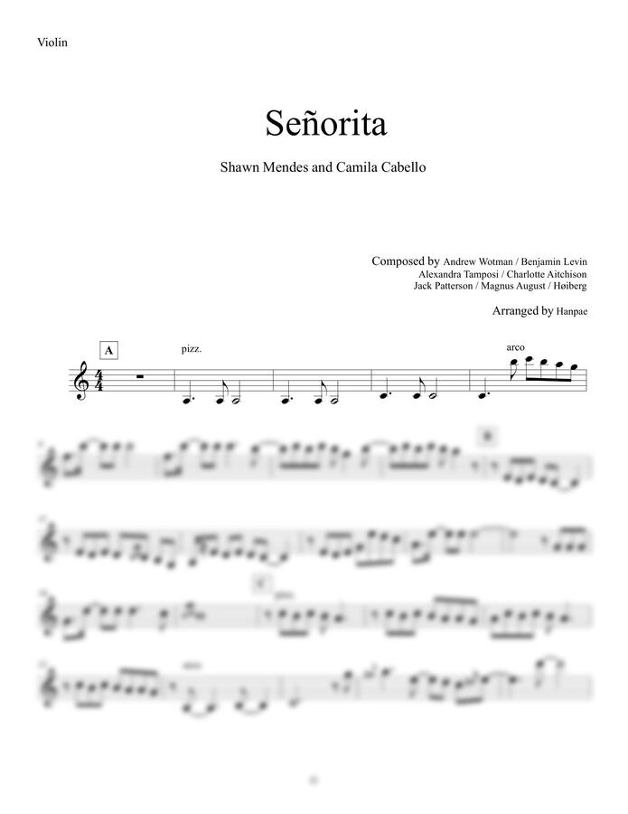 악보 > Shawn Mendes and Camila Cabello - Señorita (바이올린, MR포함) by HANPAE