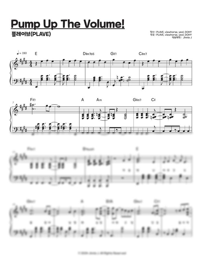 악보 > 플레이브 (PLAVE) - Pump Up The Volume! (가사, 쉬운키 포함) by Jinnie J