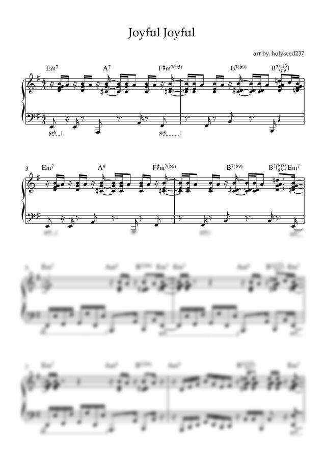악보 찬송가 64장 기뻐하며 경배하세 Funk Piano By Holyseed237