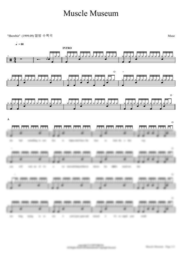 악보 > Muse - Muscle Museum