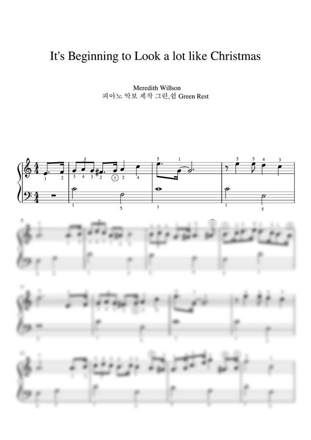 악보 > Michael Bublé - It's Beginning to Look a Lot Like Christmas (다장조 ...