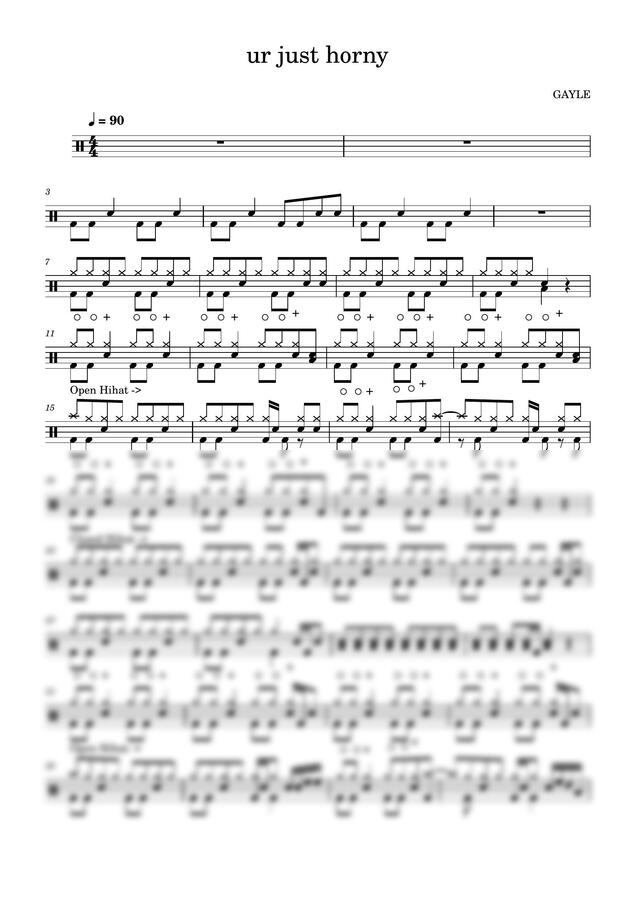 악보 > GAYLE - ur just horny by 두들겨드랑이