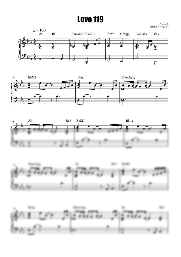 악보 > RIIZE - Love 119 (반주악보)