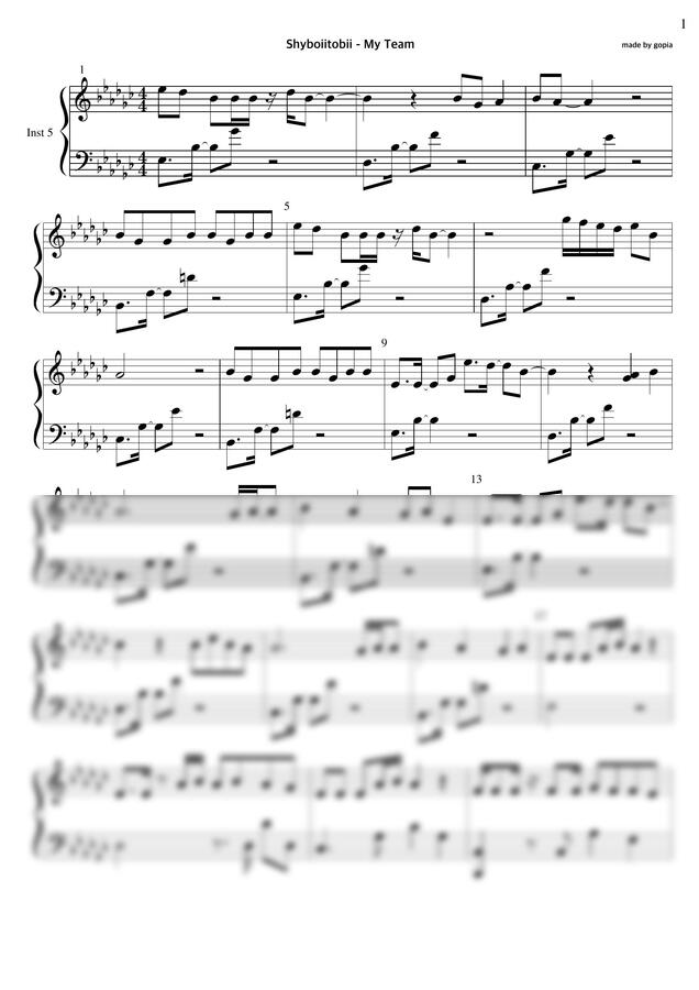 악보 > Shyboiitobii - My Team (Normal) by Gopia