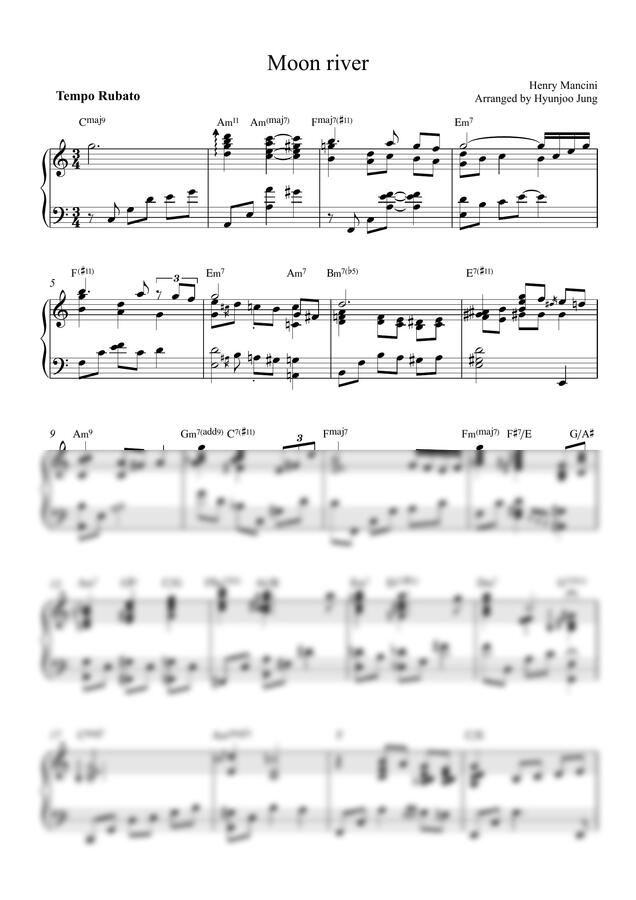악보 > 티파니에서 아침을 OST - Moon river (JazzBallad) by Hyunjoo Jung